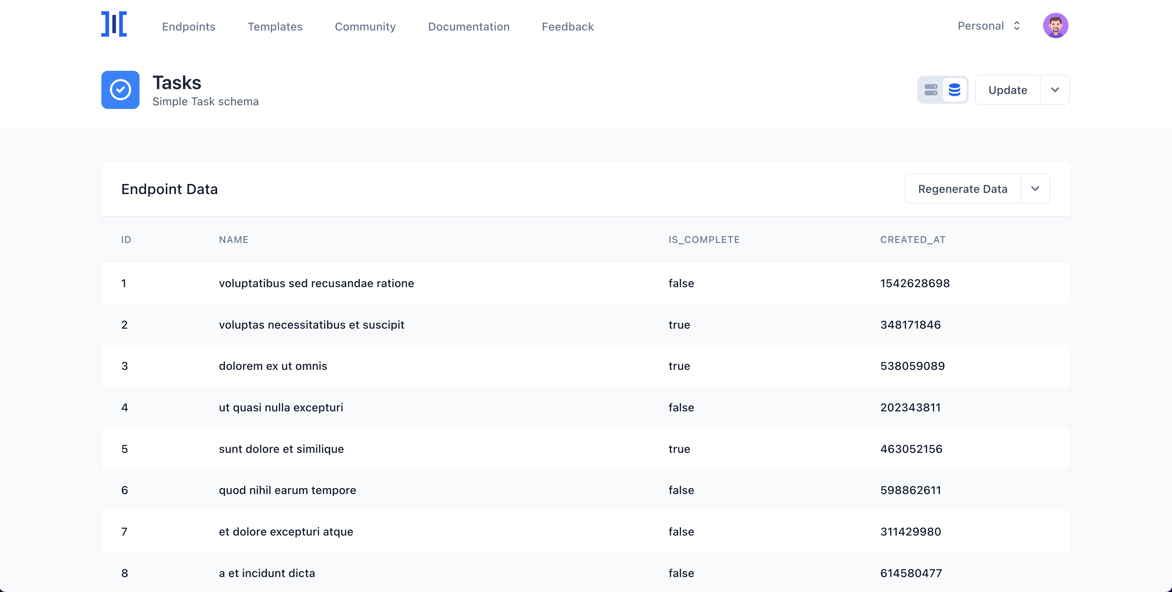 InterimAPI - Create custom API endpoints with realistic fake data in seconds